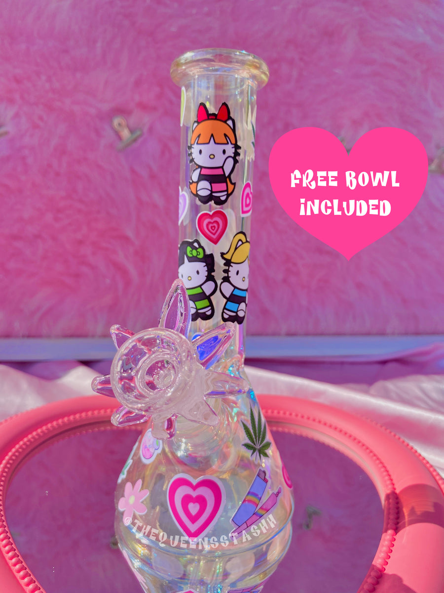 Hello Kitty PowerPuff Girls💗 Bong (handmade) Ready to Ship – THE QUEENS ...